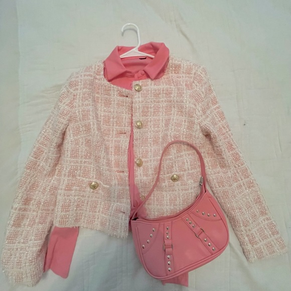 Express | Jackets & Coats | Express Women Tweed Jacket With Pink Shirt ...